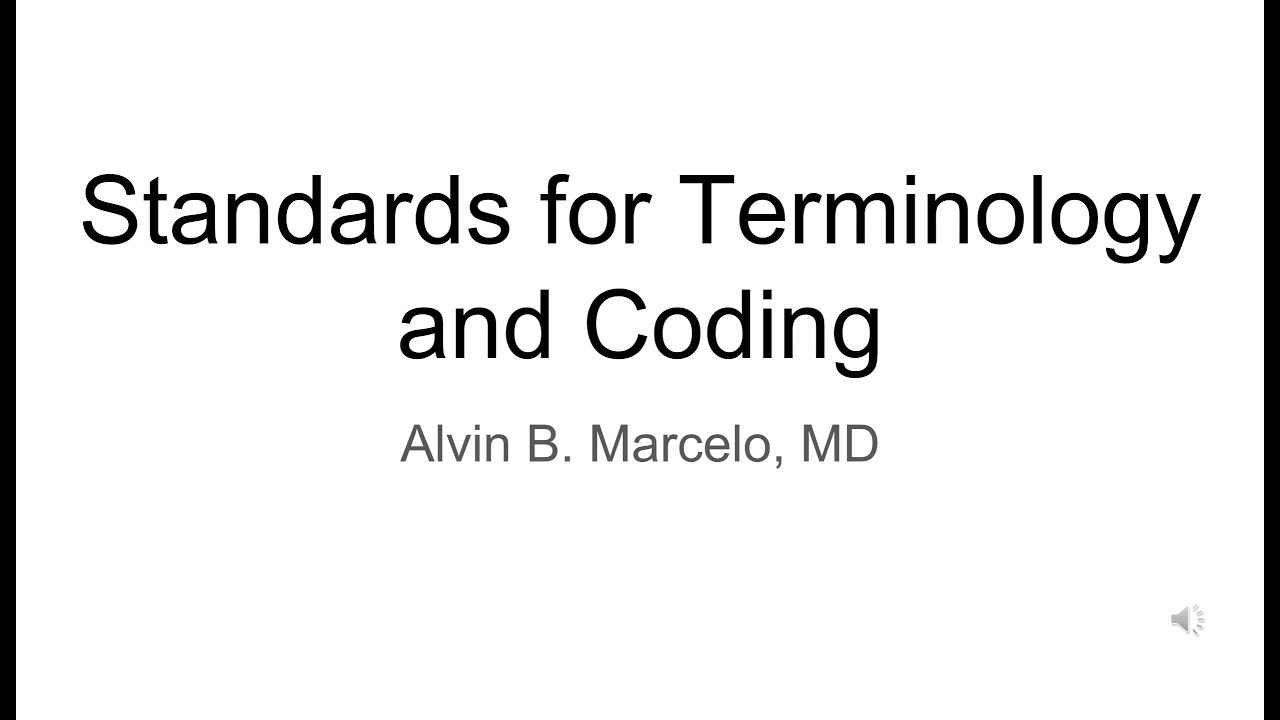 Standards for Terminology and Coding - YouTube