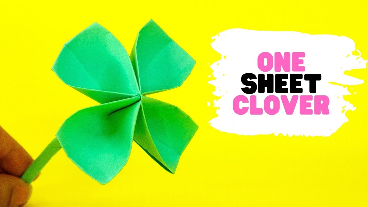 How to make origami LEAF CLOVER from one sheet of paper [easy origami ...
