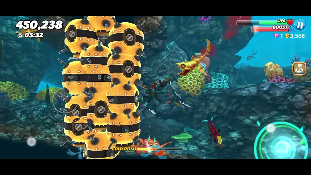 Hungry Shark World: Numerous Big Bombs Hindering Point Collection - YouTube