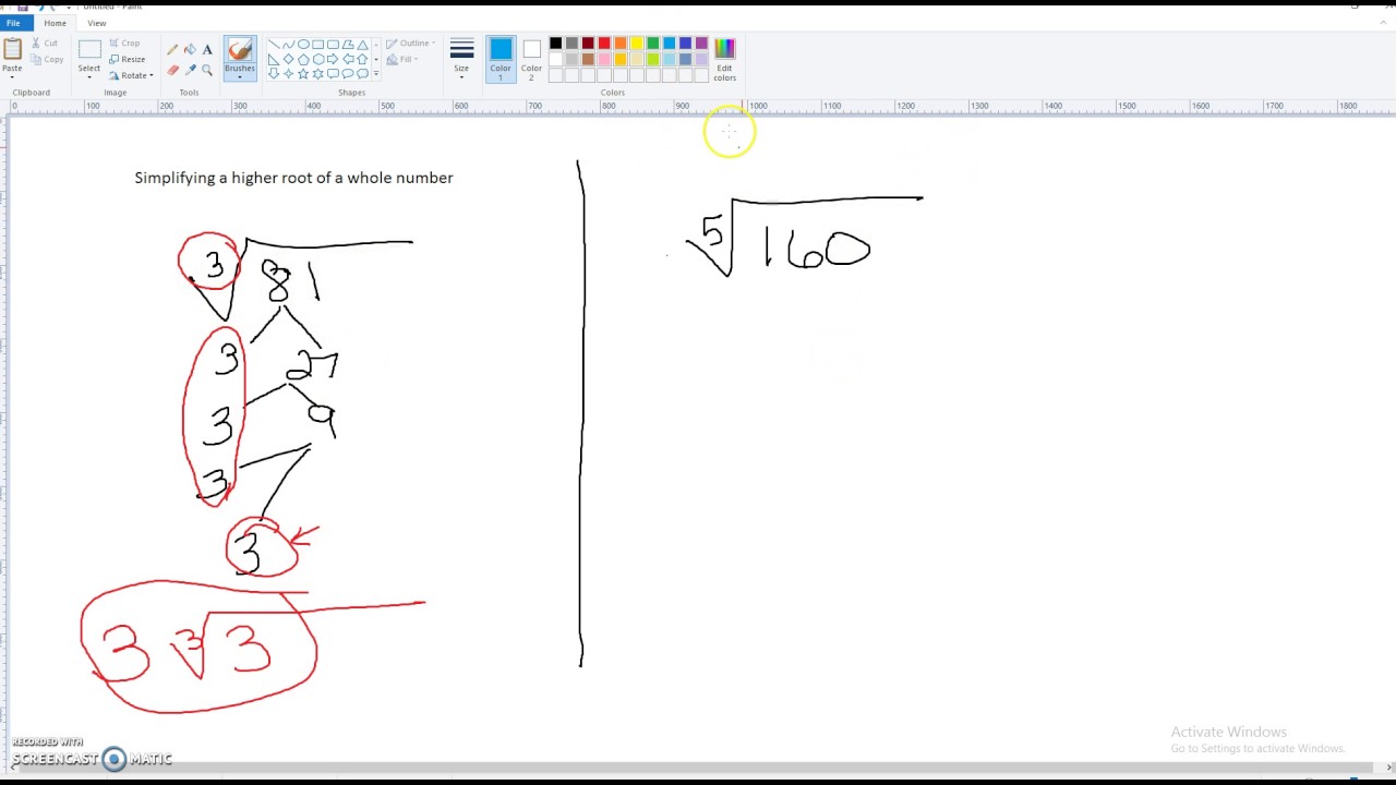 Simplifying A Higher Root Of A Whole Number YouTube Simplifying A Higher Root Of A Whole Number YouTube
