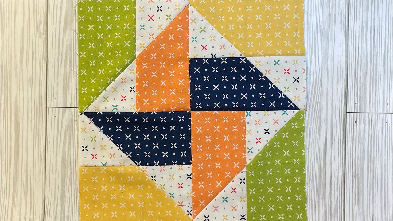 Pinwheels quilt block tutorial. Fabric is simply delightful - YouTube