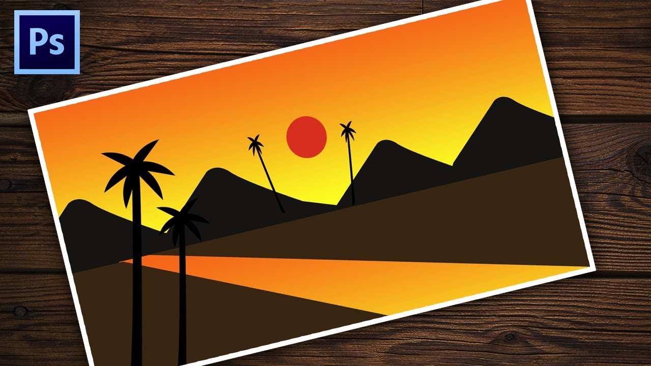 How To Make Easy And Quick Sunset Scenery Drawing On Photoshop YouTube how-to-make-easy-and-quick-sunset-scenery-drawing-on-photoshop-youtube