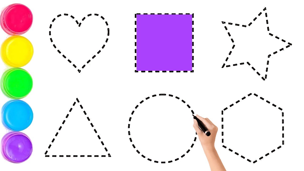Easy Drawing Shape| Learn 2d Shape for kids| बच्चों के लिए 2डी AAKAR ...