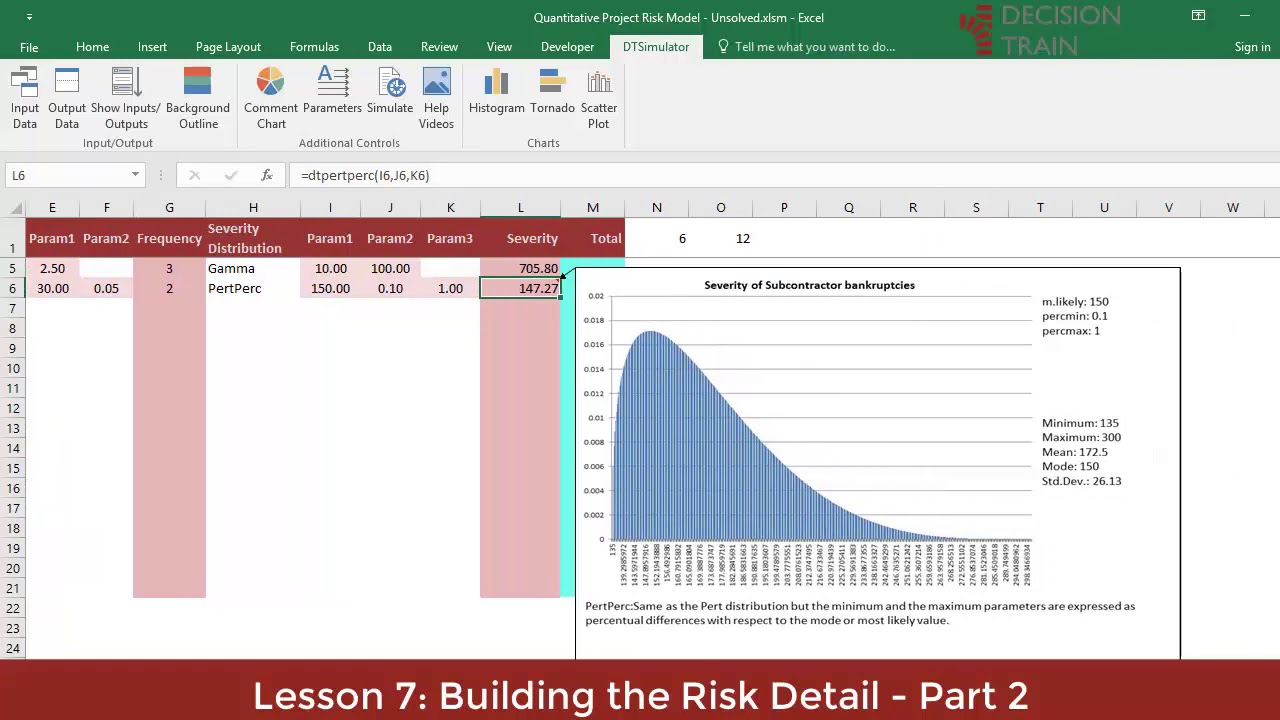 Quantitative Project Risk Analysis in Excel Lesson 07 - YouTube