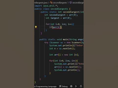 How to find Second largest number in java 🤔🤔...#java #coding #secondlargestnumber - YouTube