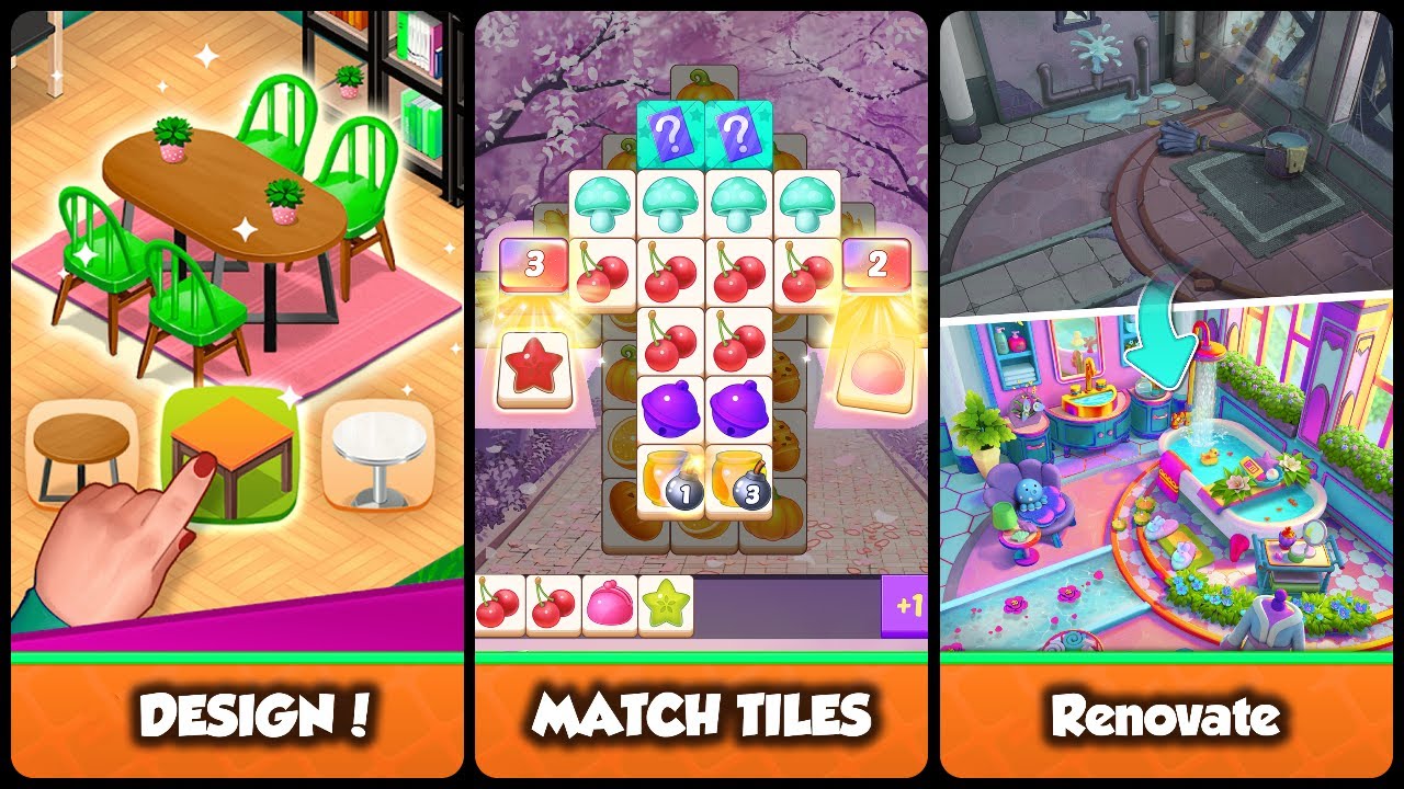 Tile Match Home Decor 3D Games Gameplay Android Mobile - YouTube