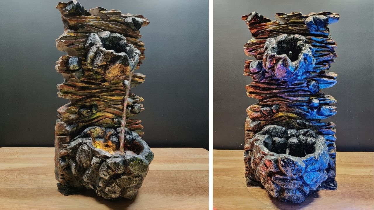 How I converted Styrofoam into a Rock Fountain! DIY - YouTube