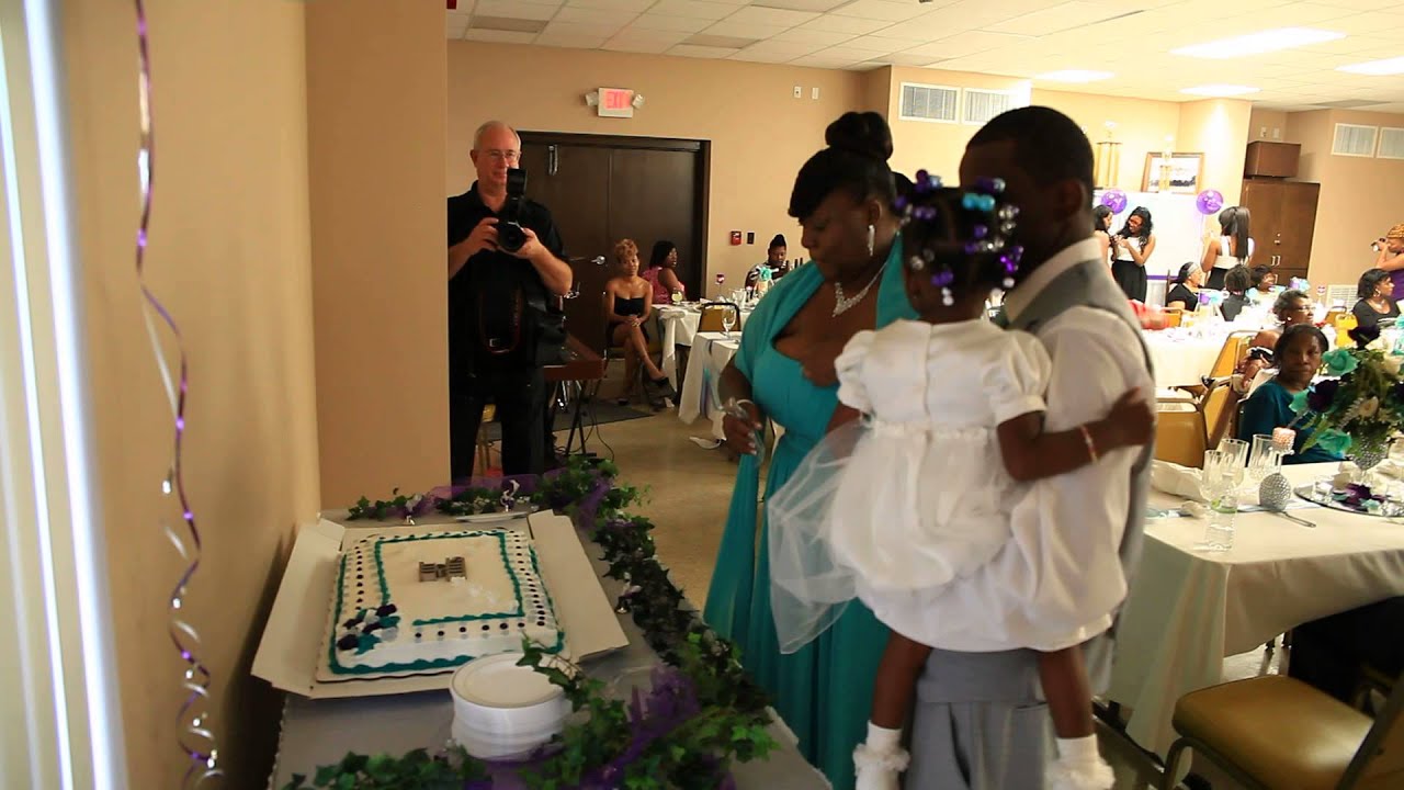 Angela and Nick Virgil cake cutting - YouTube