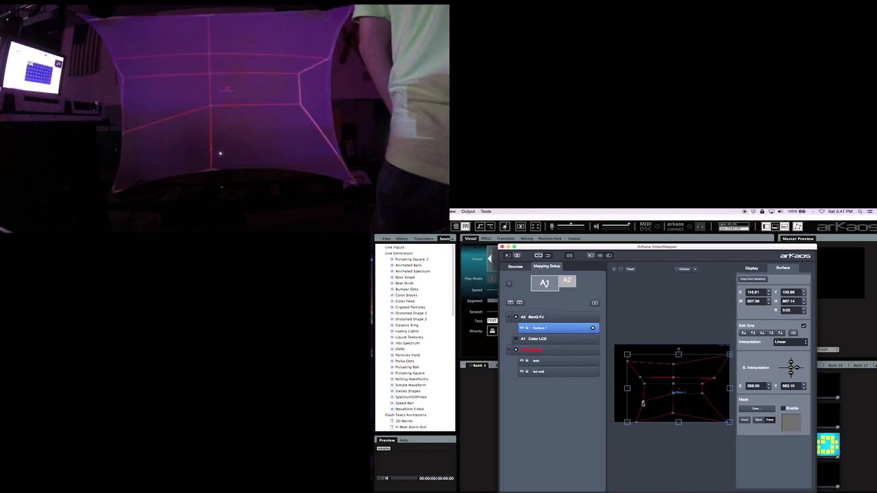 Arkaos Tutorial - Mapping on to odd-shaped spandex screen - YouTube