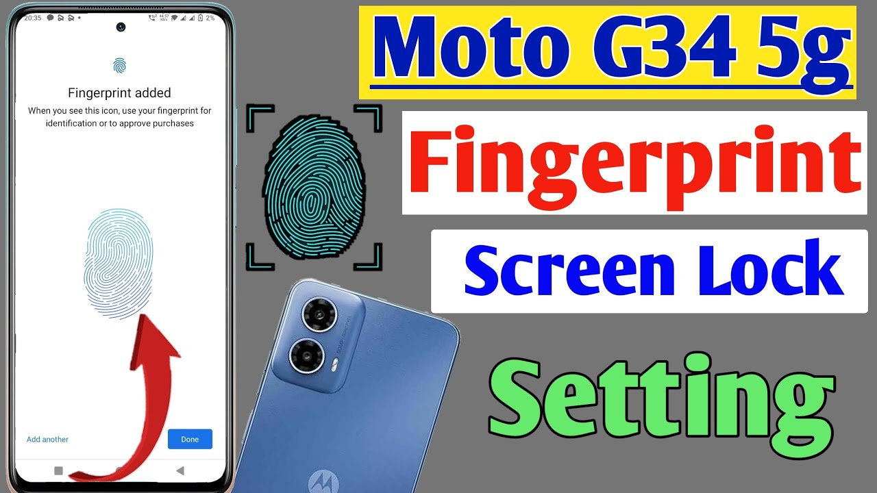 Moto g34 5g fingerprint screen lock | fingerprint lock setting in Moto ...