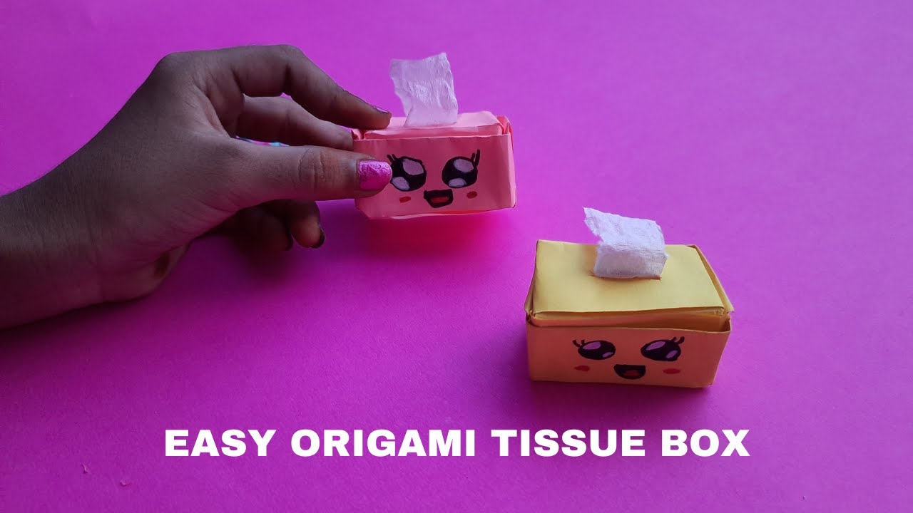 How to make an Origami Tissue paper box | Easy Origami Tissue Box | DIY ...