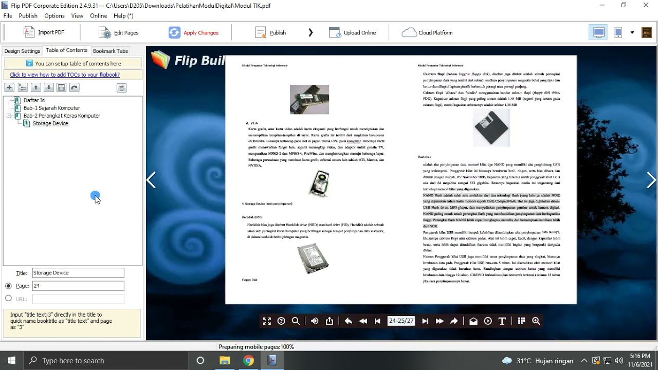 Membuat Daftar Isi di dalam Modul Digital Interaktif - YouTube