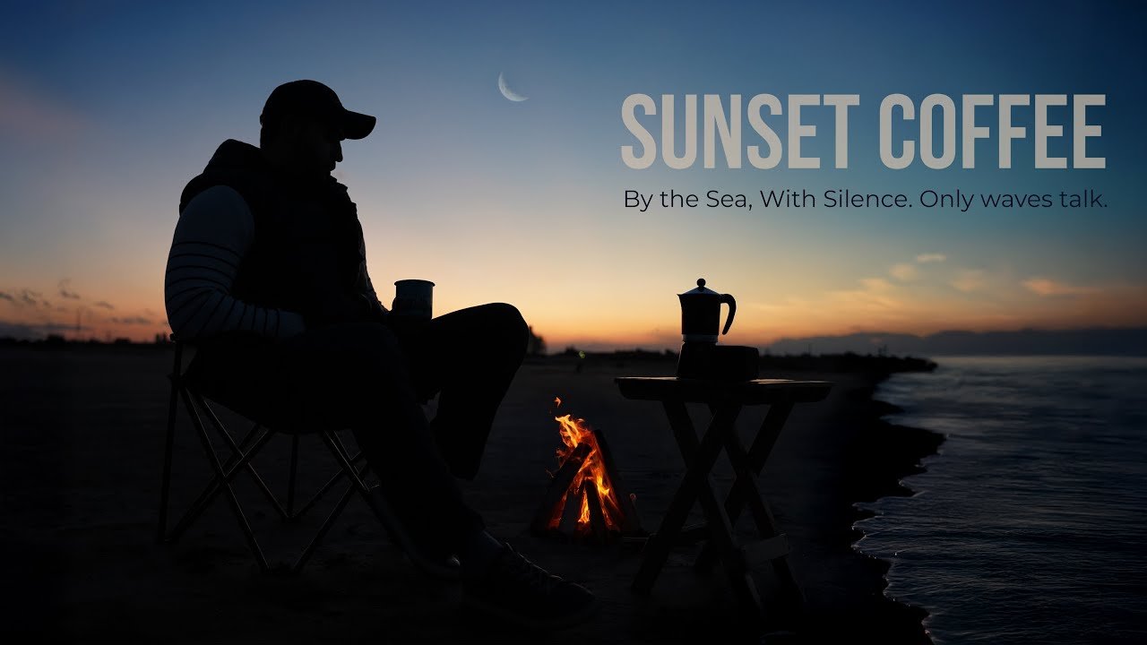 Moka Pot Coffee by the Sea | ASMR Sunset & Bonfire Vibes - YouTube