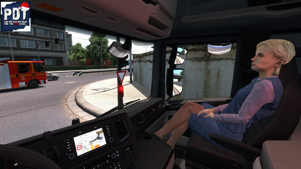 [ETS2. V1.36]...PDT...Animated female passenger in truck (with you) V2 ...