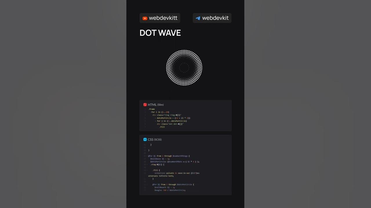 DOT WAVE ANIMATION using CSS & HTML - YouTube