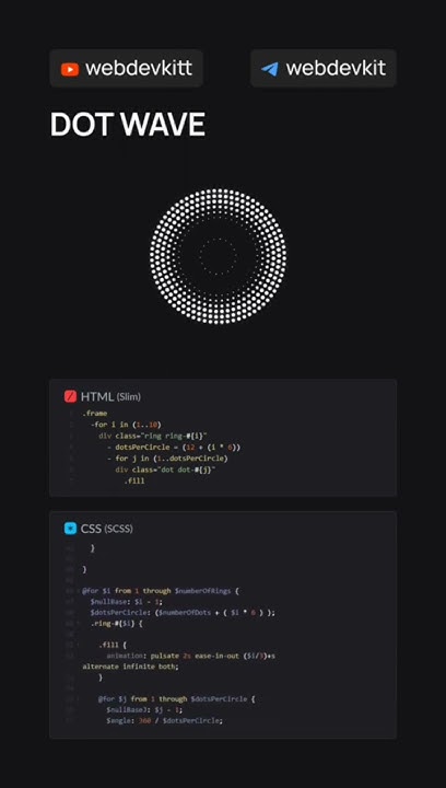DOT WAVE ANIMATION using CSS & HTML - YouTube