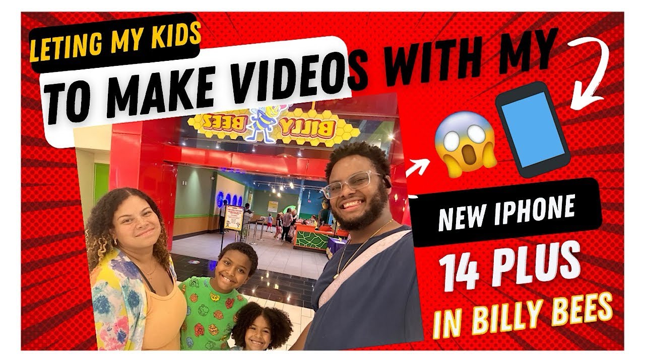 LETING MY KIDS TO MAKE VIDEOS WITH MY NEW IPHONE14 PLUS In BILLY BEES 😱 ...