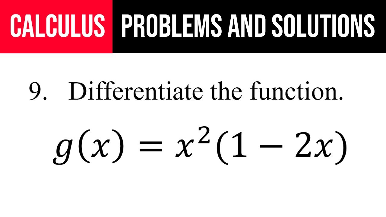 9 Differentiate The Function G x x 2 1 2x YouTube