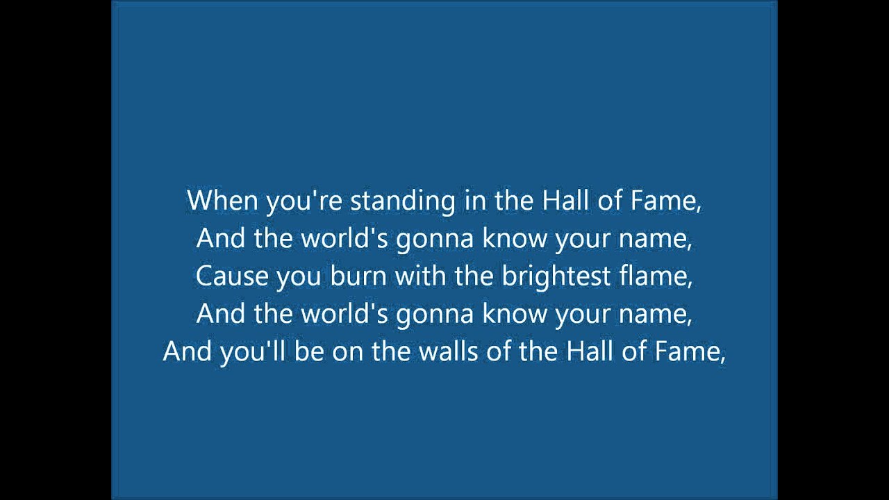 Hall of Fame by The Script Lyrics (WWE Hall of Fame 2013 Theme Song ...