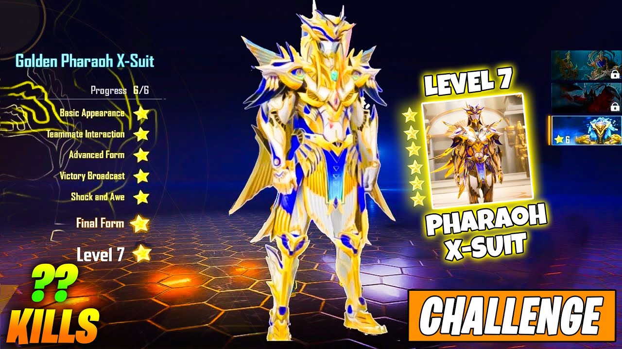 😱 OMG !! NEW LEVEL 7 PHARAOH X-SUIT WITH EMOTES & HIS NEW GF CHALLENGED ...