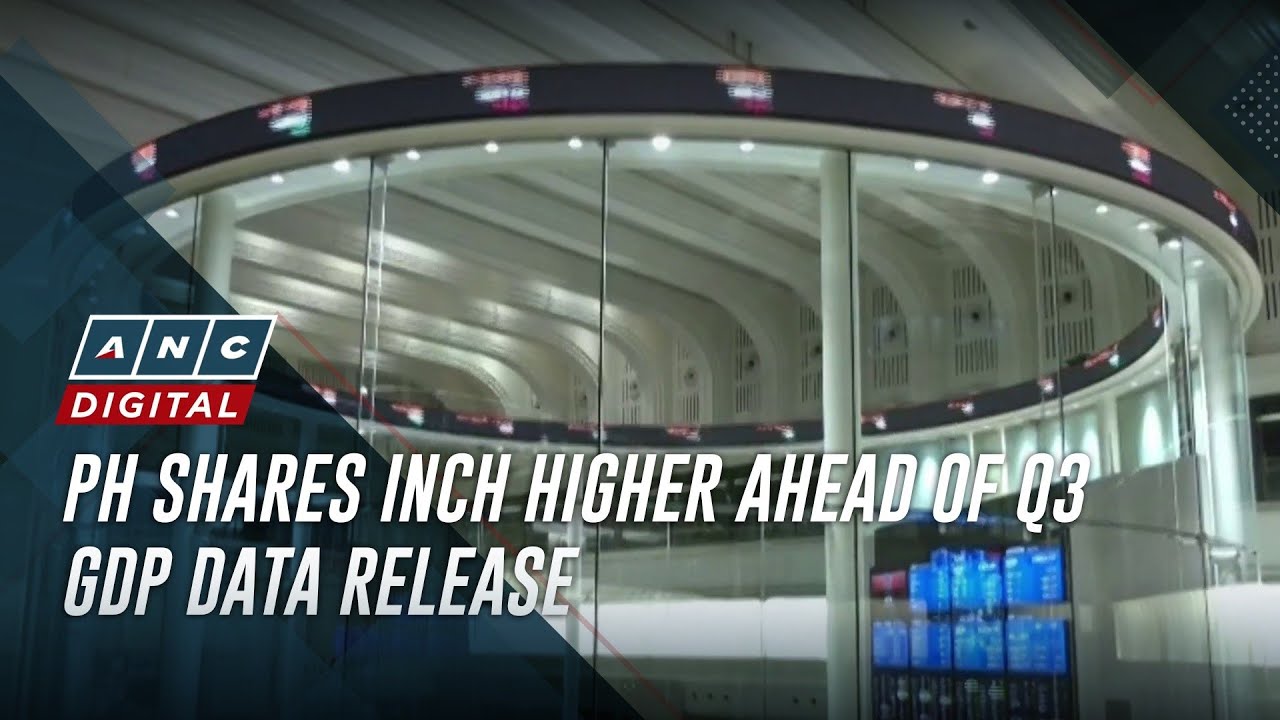 PH shares inch higher ahead of Q3 GDP data release | ANC - YouTube