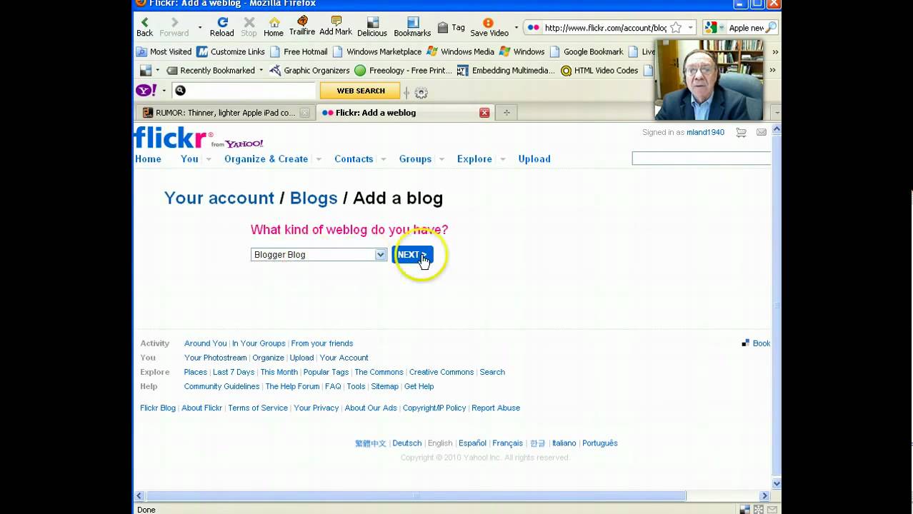 Blog specs in flickr - YouTube