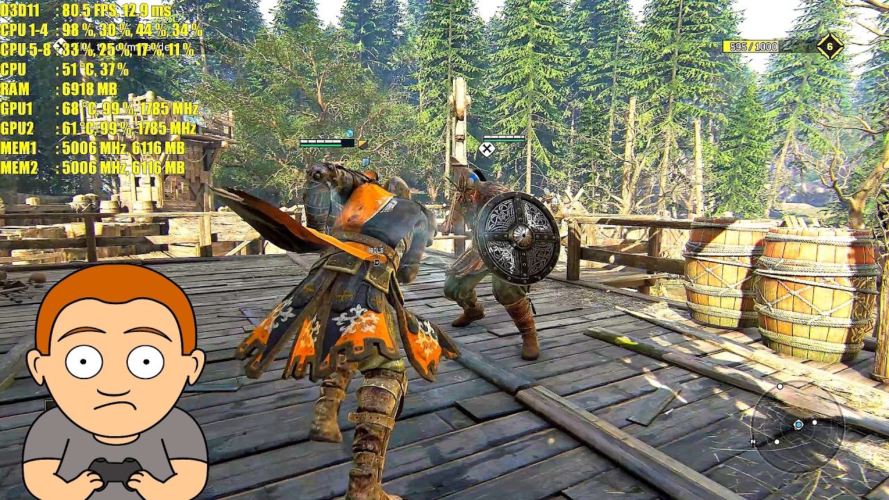 For Honor Pc 4K GTX 1080 SLI Extreme Settings Frame Rate Performance ...