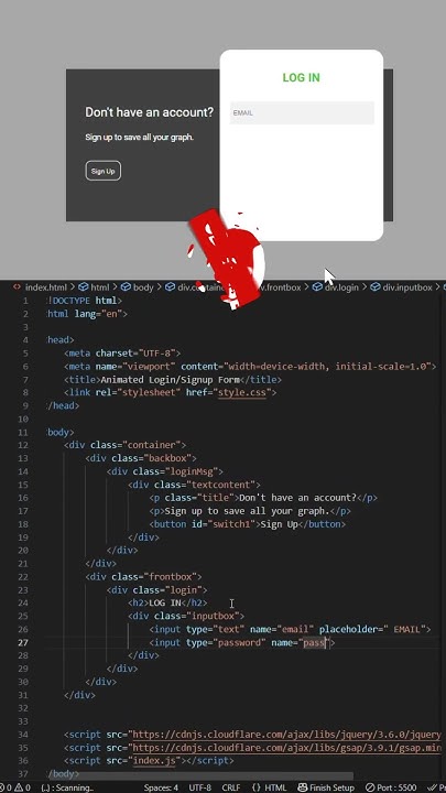 Toggle Login/Signup Form | HTML, CSS, JavaScript | #shorts #viralshorts #coding - YouTube