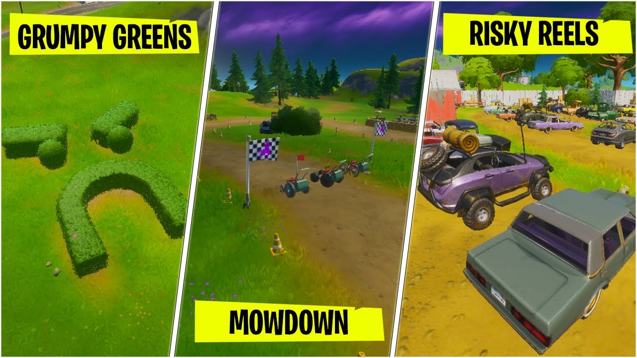 Visit Grumpy,Greens Mowdown and Risky Reels - Fortnite Chapter 2 Season ...