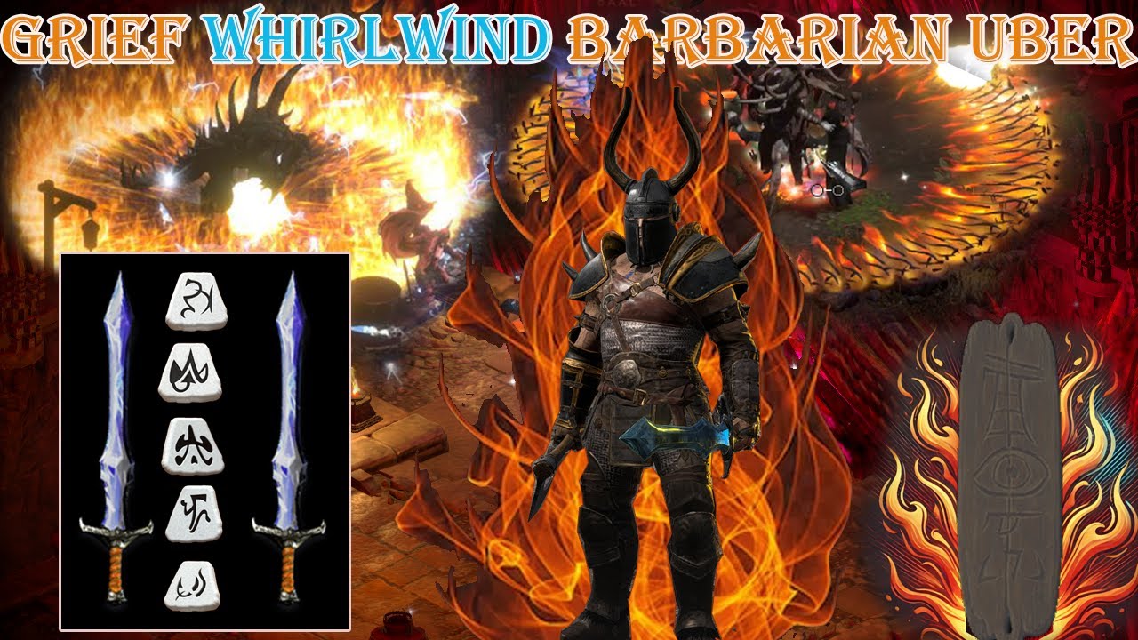 Diablo 2 Resurrected - Combo Grief Runeword Whirlwind Barbarian Uber ...