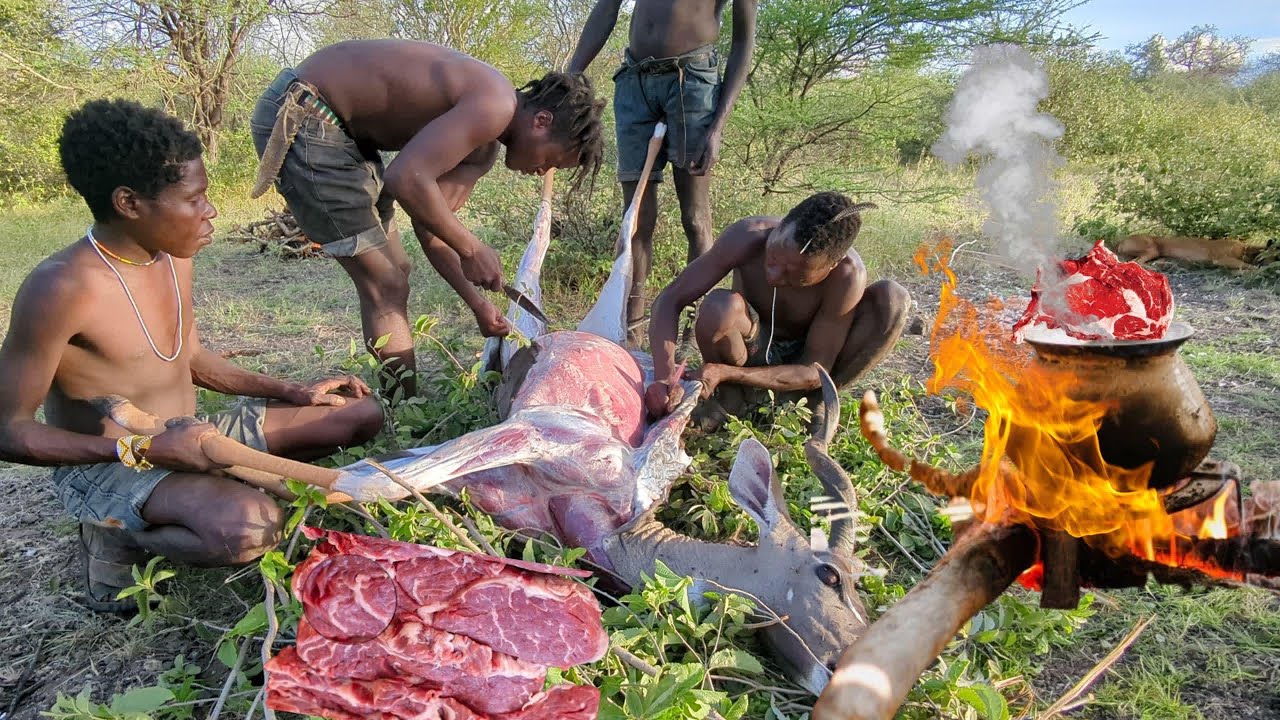 A THRILLING hunting culture of Hadza Tribe, use bow and arrows to hunt ...