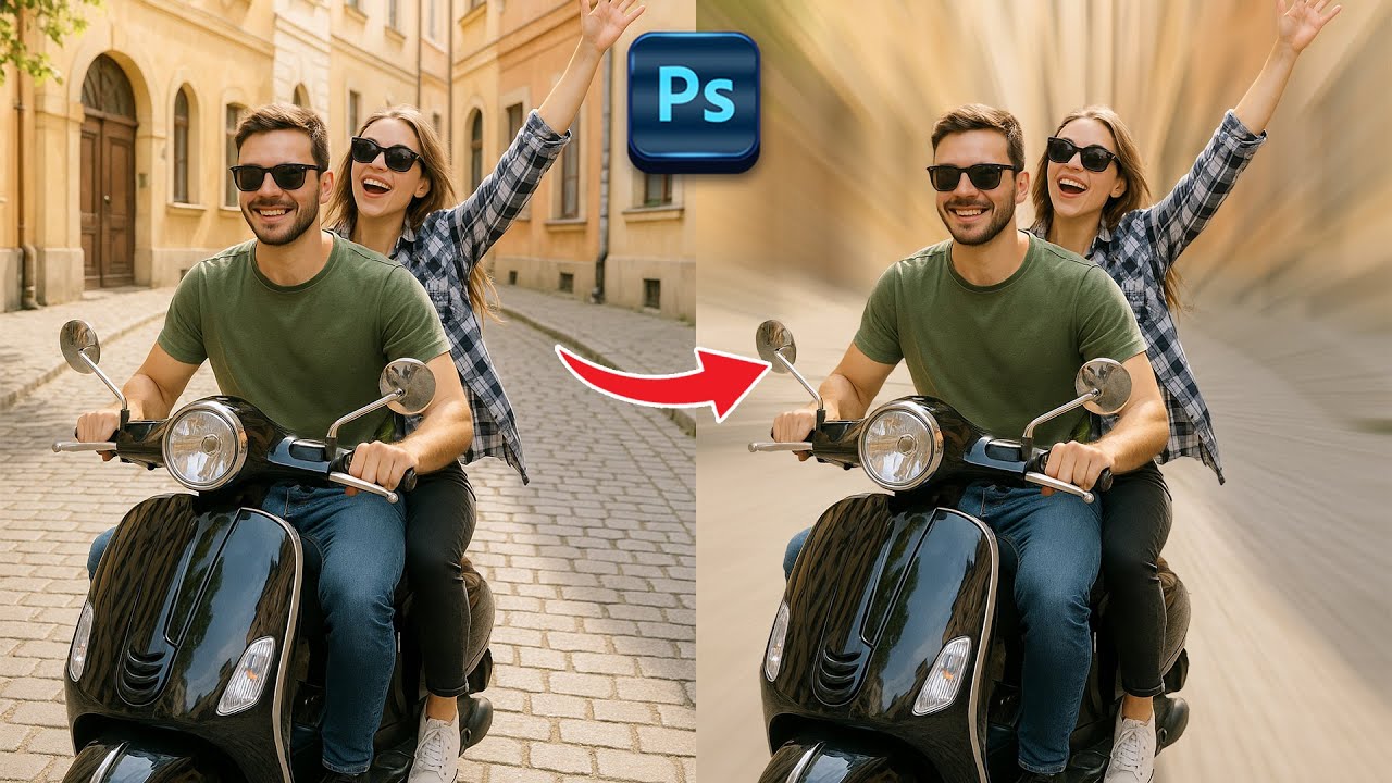 Apply speed effect on images using Photoshop - YouTube
