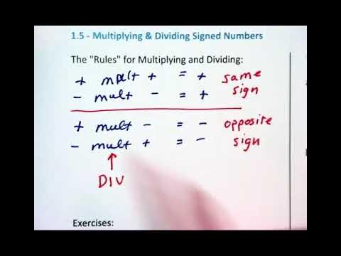 1.5a - Multiplying and Dividing Signed Numbers - YouTube