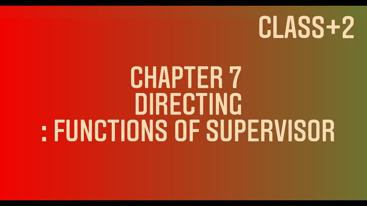 12th Functions Of A Supervisor YouTube 12th-functions-of-a-supervisor-youtube