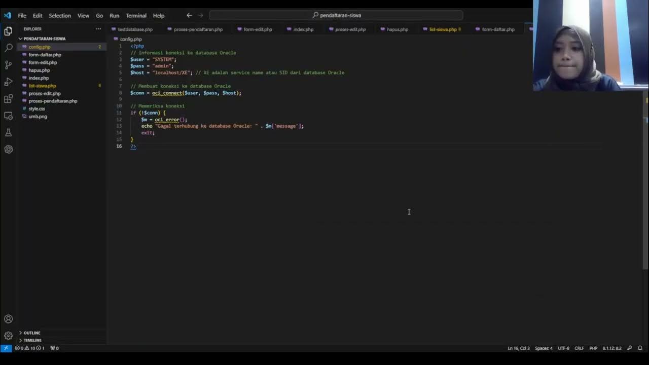 PENJELASAN MENGKONEKSIKAN DARI PHP KE ORACLE || By Indriyana Nova Tahlia - 41522010238 - YouTube