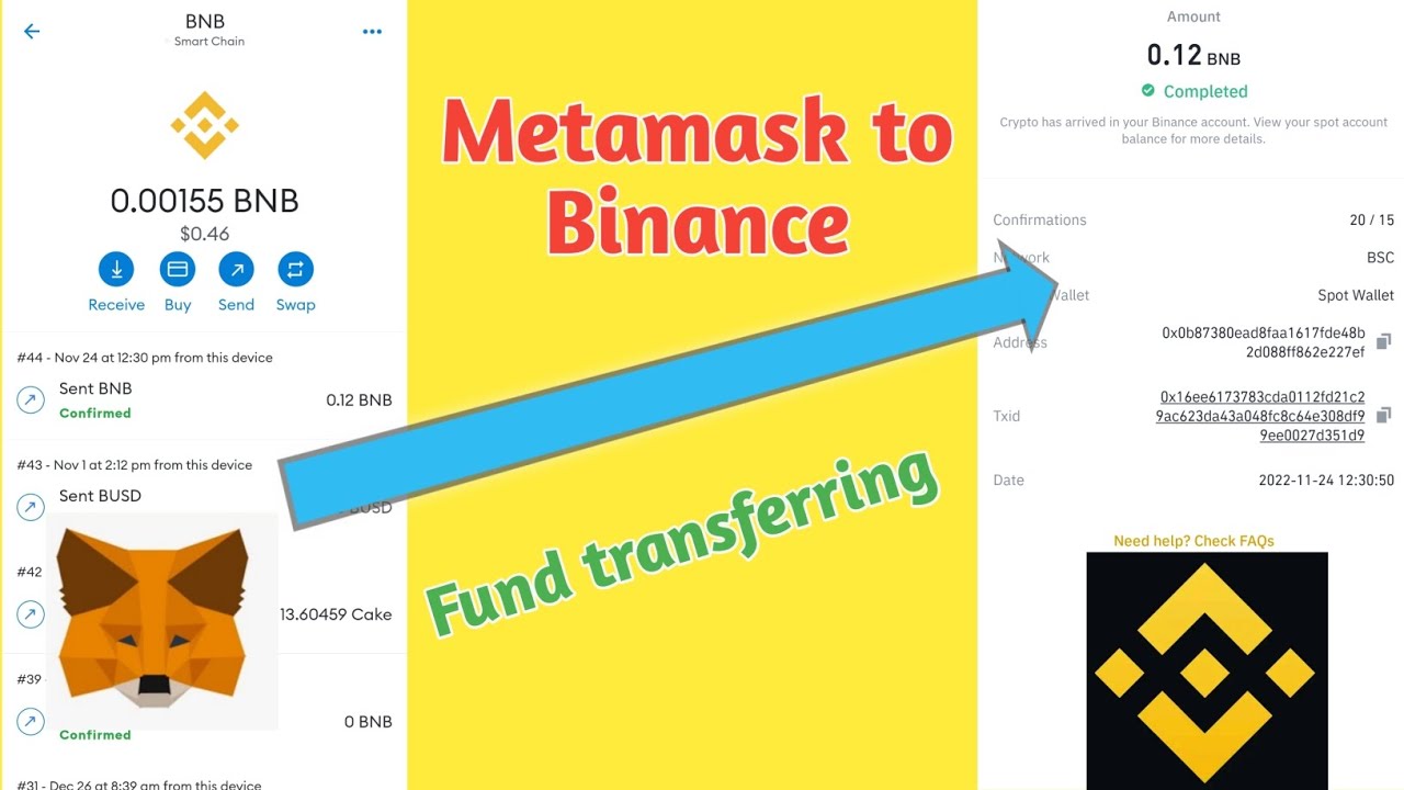 How to transfer frund from metamask to Binance - YouTube