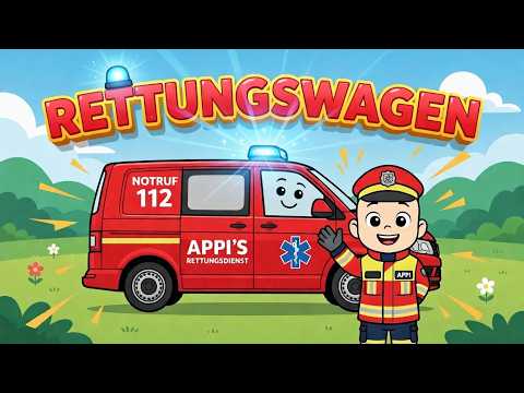 Rettungswagen Tatütata 🚑 Kinderlied Deutsch – Der Rettungsdienst ist da!