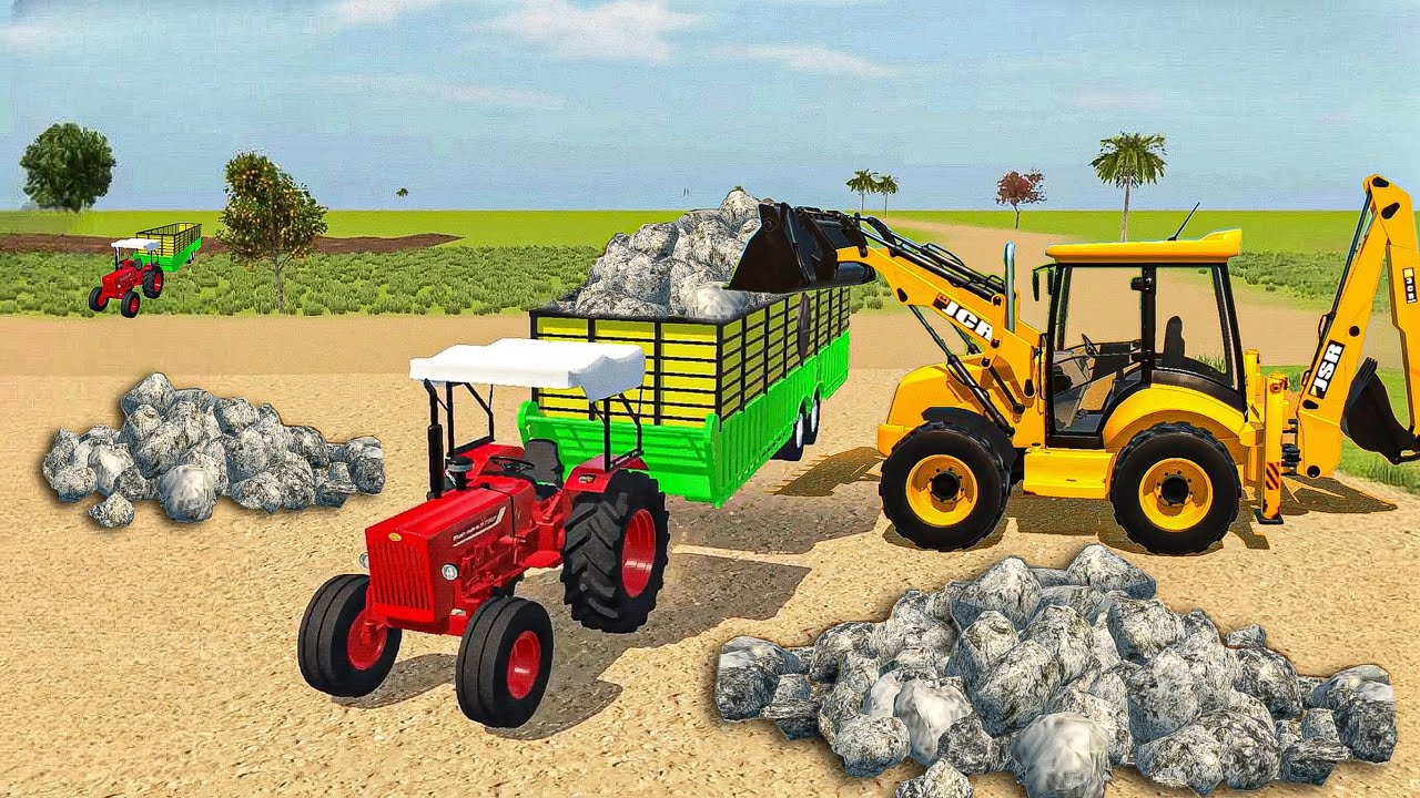 Drive JCB And Unloading Stone From Tractor in game 🔥 #tractor #dumpar # ...