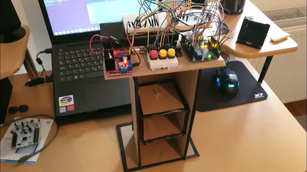 Controlling an elevator model using an Arduino microcontroller - YouTube