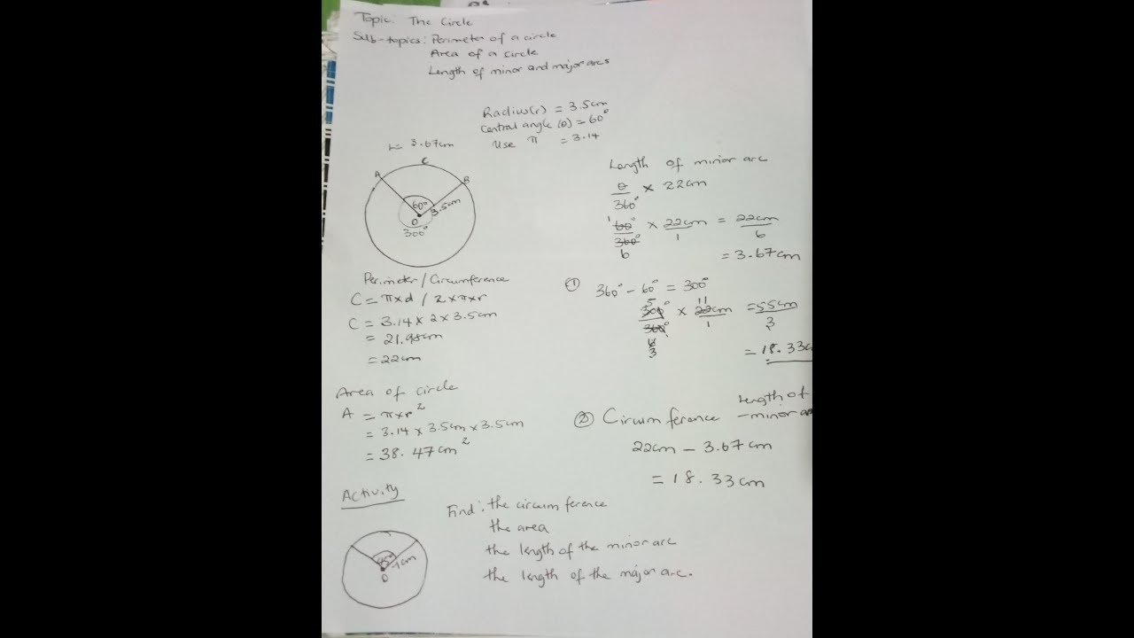 The Circle - area, perimeter, length of an arc - YouTube