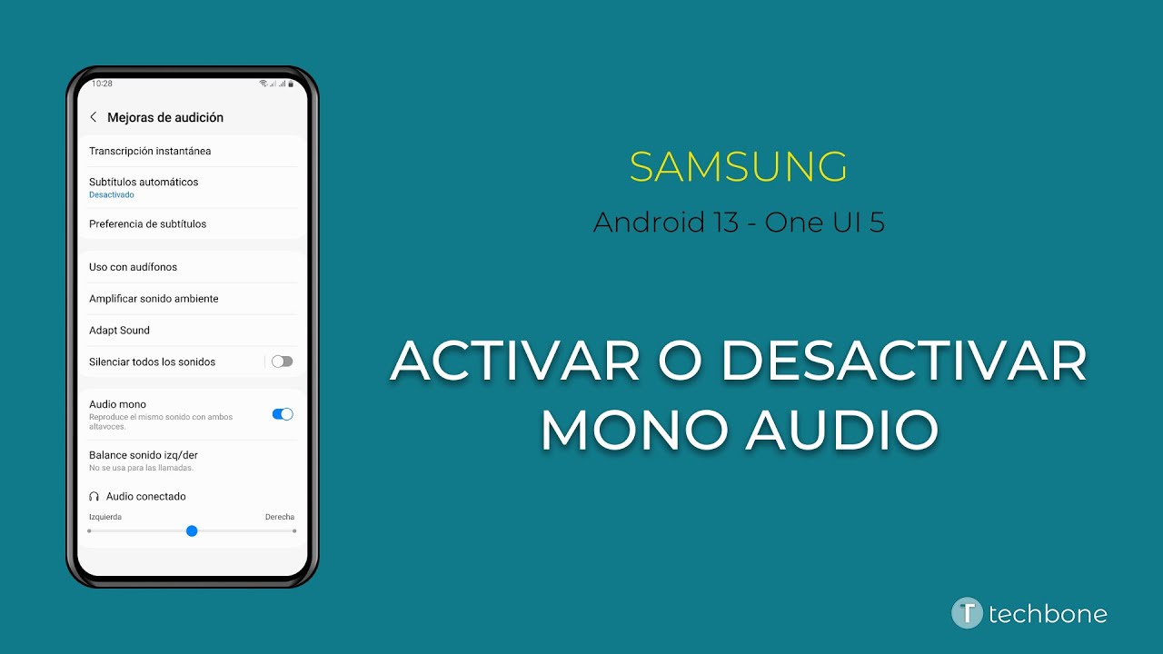 Activar o Desactivar Mono Audio - Samsung [Android 13 - One UI 5] - YouTube