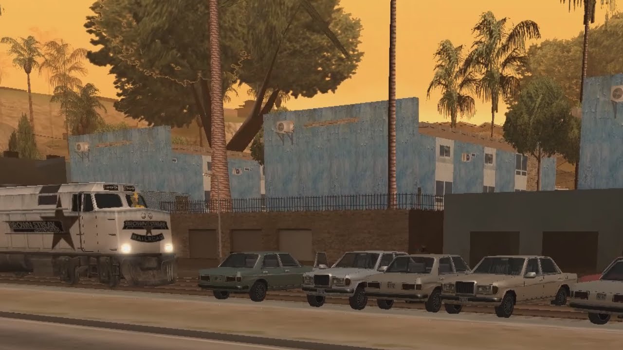 GTA SA the damn train vs cars - YouTube