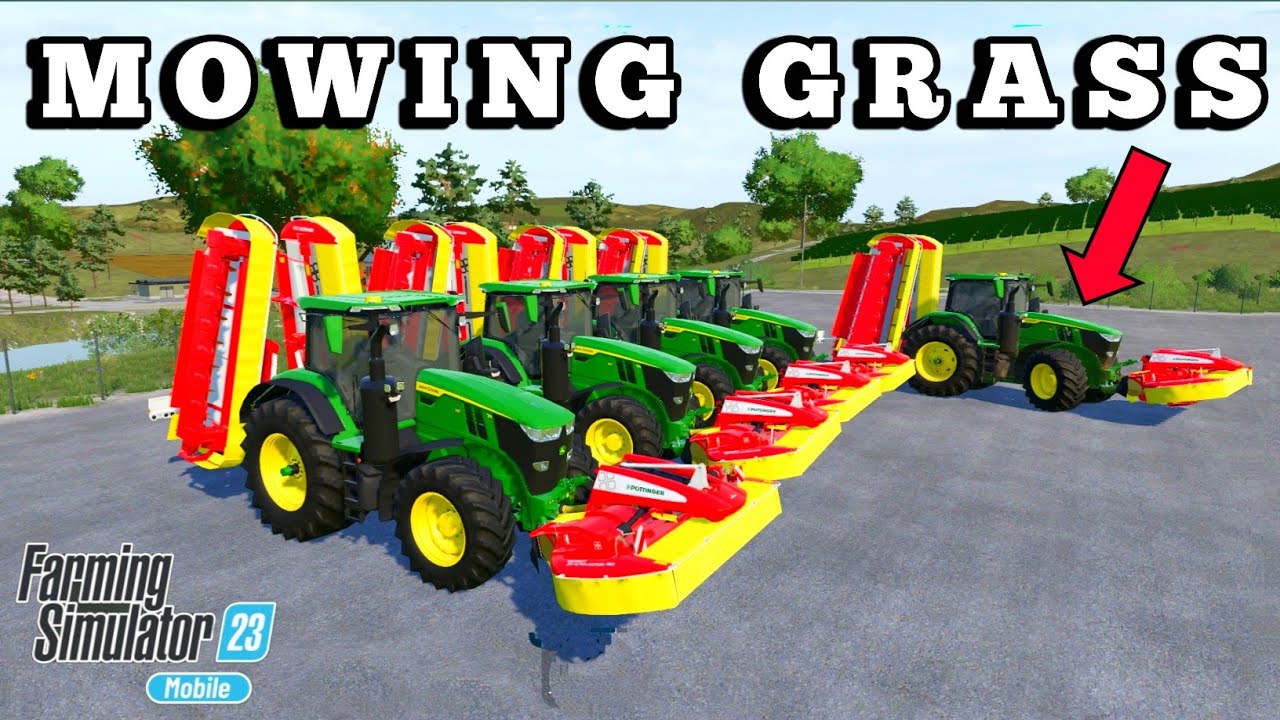 "5 John Deere 7R 🚜 Tractors Mowing Grass | FS23" | Neubrunn #9 - YouTube