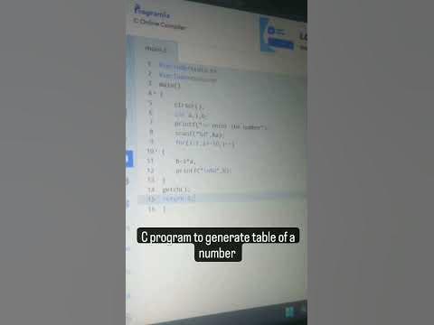 program to generate table of a number #clanguage #programming - YouTube