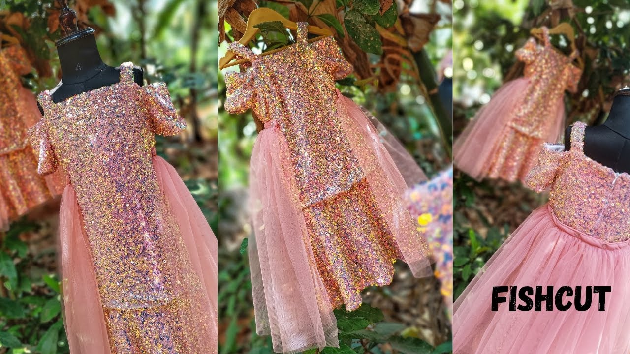 DIY Fish Cut Dress With Attachable Tale||3 years old||off shoulder ...