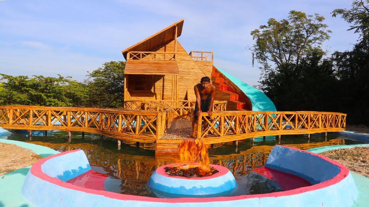 [Full Video] Build My Amazing Bamboo Bridge And Waterslide - YouTube