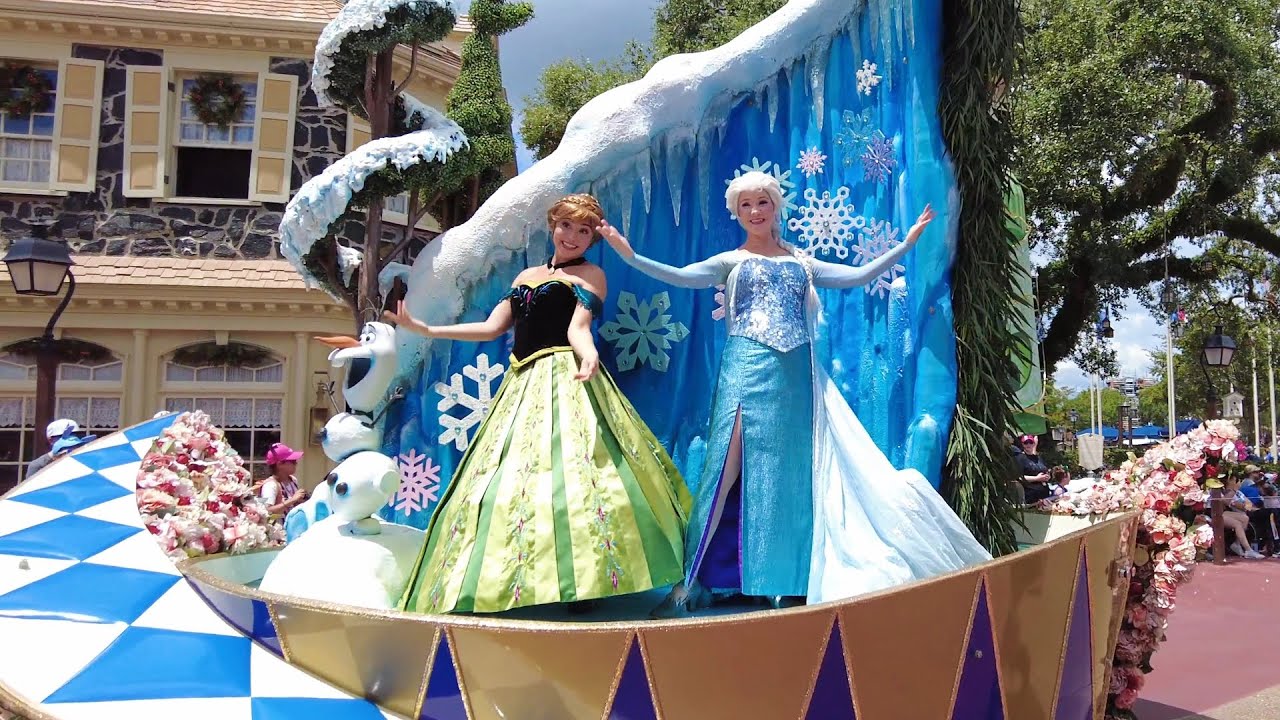 Frozen Elsa and Anna Disney Festival of Fantasy Parade Full Show in 4K ...