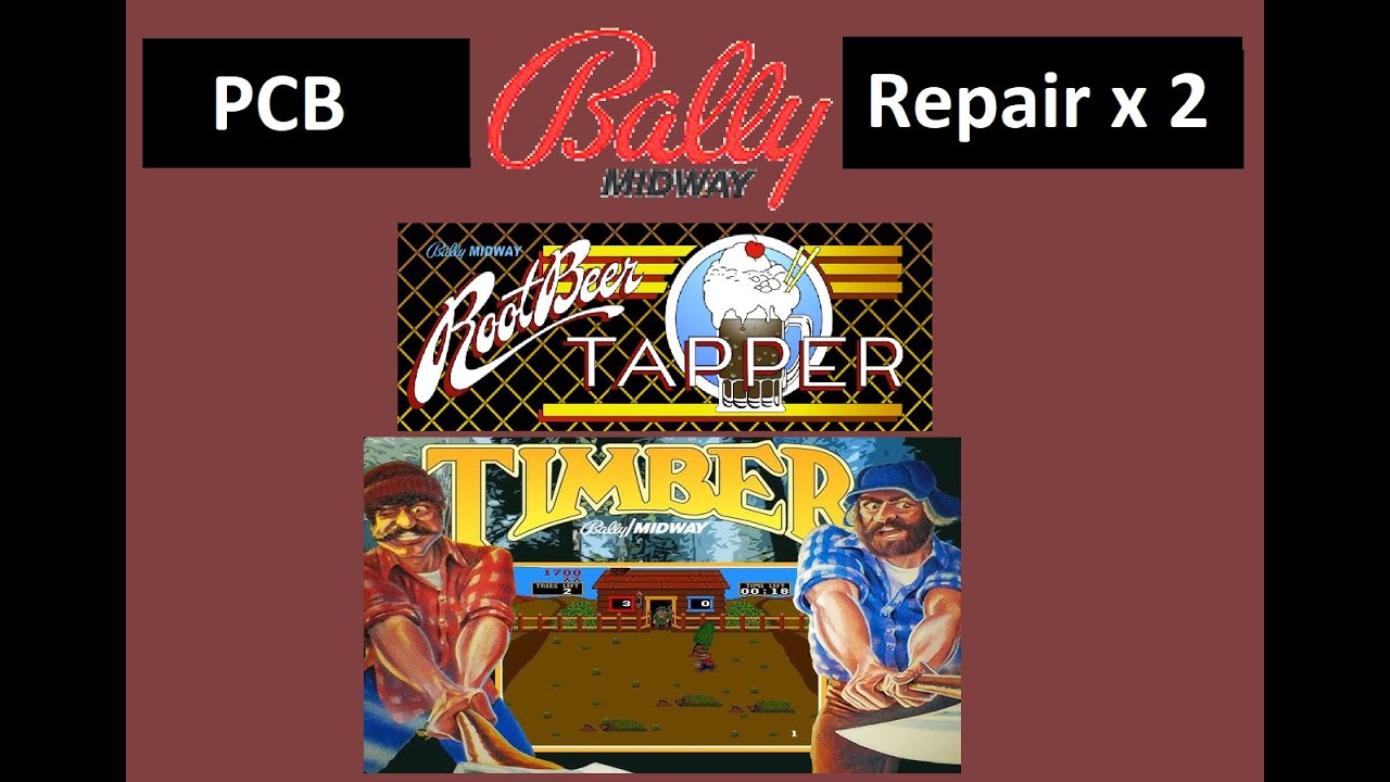 1982 Midway MCR Arcade Coin OP Games Tapper & Timber Repair/Refurb 12 ...