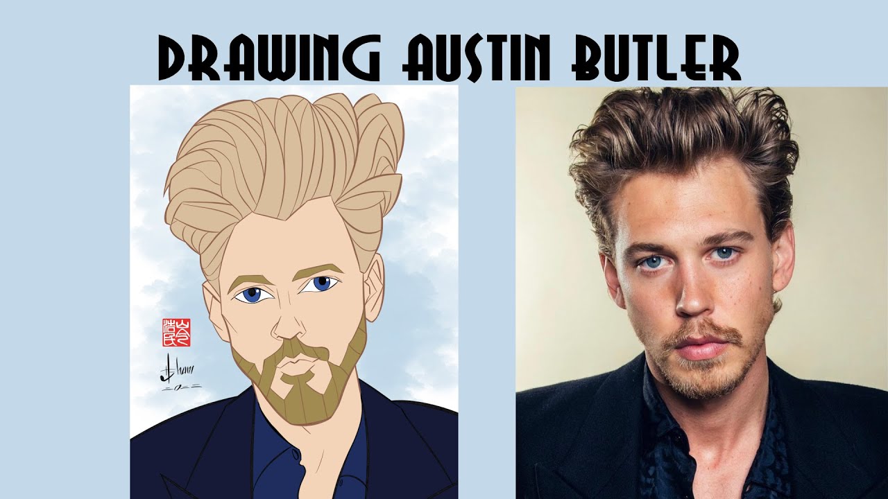 Austin Butler Drawn by comic book artist Howard M. Shum - YouTube