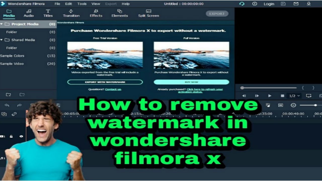How to remove watermark in wondershare filmora x in windows 10. - YouTube